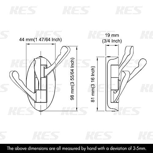 KES Solid Metal Swivel Hook Heavy Duty Folding Swing Arm Triple Coat Hook with Multi Three Foldable Arms Towel Clothes Hanger for Bathroom Kitchen Garage Wall Mount Polished Chrome, A5060