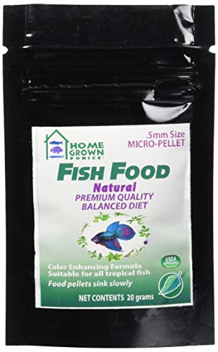 Home Grown Ponics Fish Food # 96050 Natural .5mm -20 Gram Bag