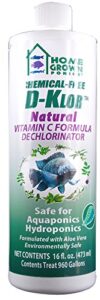 home grown ponics instant d-klor # 96028 natural dechlorinator, 16-oz