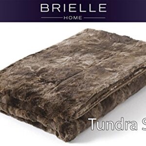 Brielle Faux Fur Oversized Throw, 50" by 70", Tundra Swan Dark Brown (807000148165)