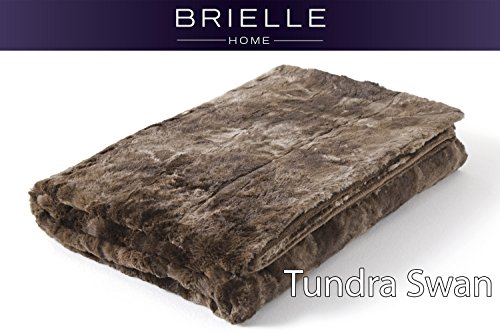 Brielle Faux Fur Oversized Throw, 50" by 70", Tundra Swan Dark Brown (807000148165)