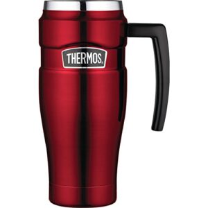 thermos stainless king vacuum-insulated travel mug, 16 ounce, cranberry