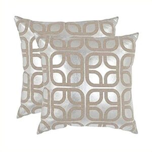 safavieh pillow collection throw pillows, 18 by 18-inch, cole pillow silver, set of 2