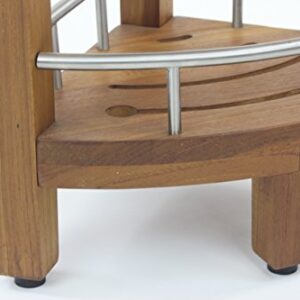 AquaTeak Patented Kai Corner Teak and Stainless 3 Shelf Corner Stand