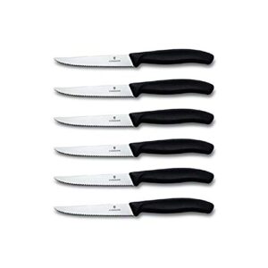 victorinox swiss classic 6-piece steak set (4½" spear point serrated) black, 4.25 x 0.5 x 0.5 inches, multicolor