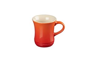 le creuset stoneware tea mug, 14 oz., flame