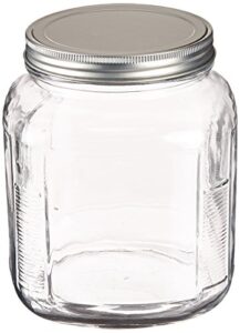 anchor hocking 2-quart cracker jar with brushed aluminum lid, set of 4