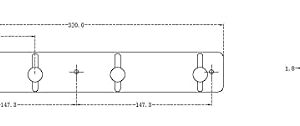 Richelieu Hardware 16218 Utility Hook Rack 12-5/8 in (320 mm), Matte Black