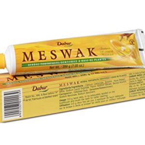 Dabur Meswak Toothpaste - Fluoride Free Toothpaste, Natural Toothpaste for Oral & Gum Health, Toothpaste for Dental Care. Natural Toothpaste with Miswak Essence, Daily for Oral Care (Pack of 3)