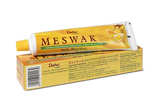 Dabur Meswak Toothpaste - Fluoride Free Toothpaste, Natural Toothpaste for Oral & Gum Health, Toothpaste for Dental Care. Natural Toothpaste with Miswak Essence, Daily for Oral Care (Pack of 3)