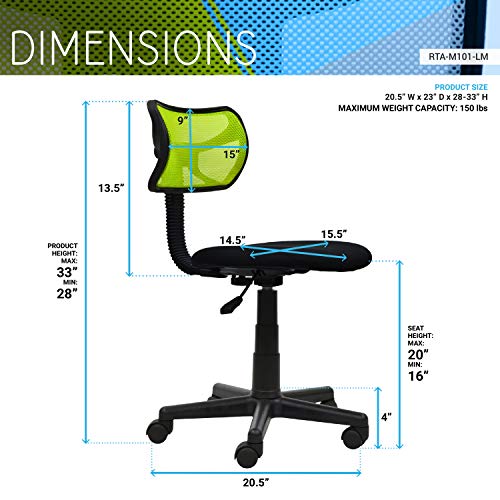 Student Mesh Task Office Chair. Color: Lime