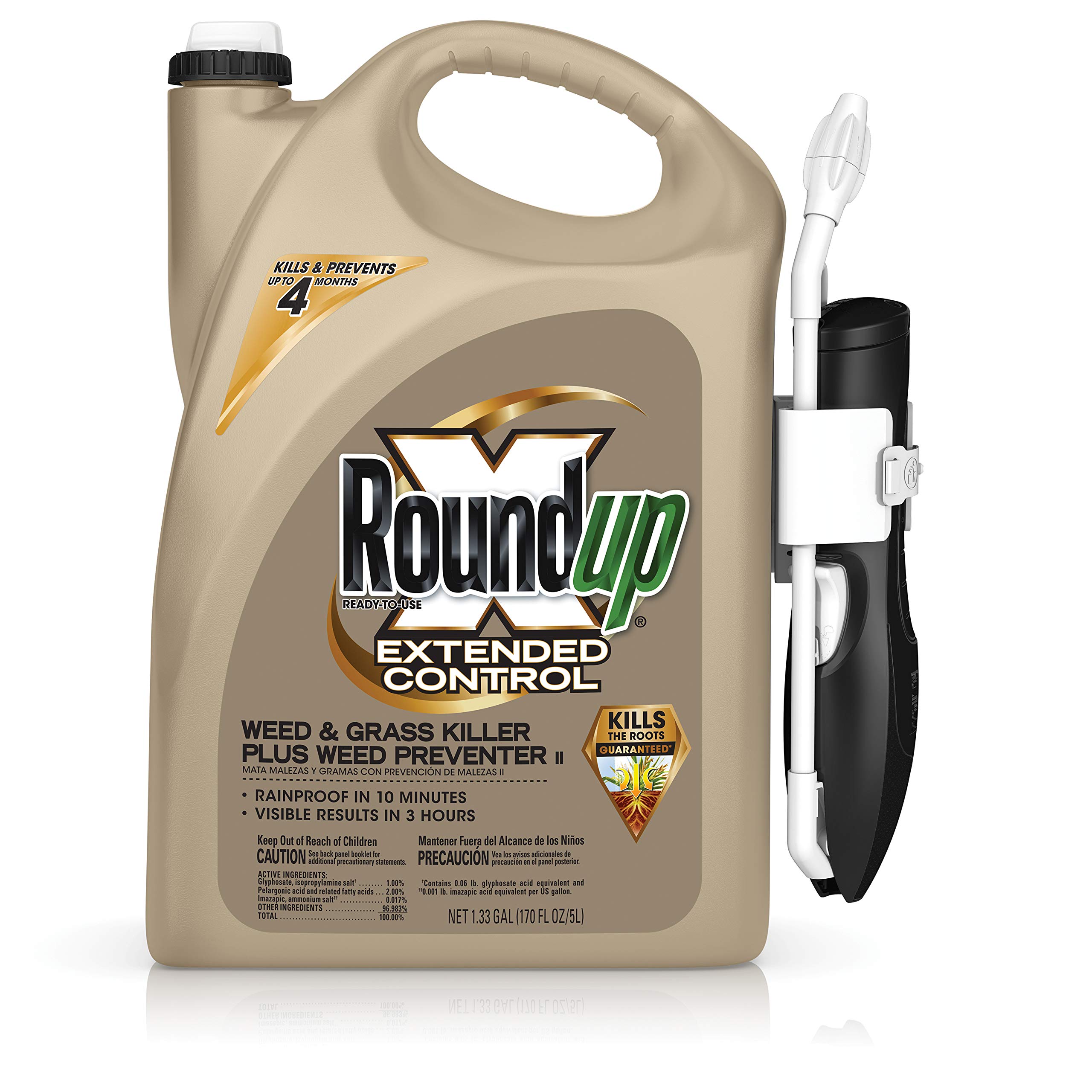 Roundup Ready-To-Use Extended Control Weed & Grass Killer Plus Weed Preventer II with Comfort Wand 1.33 gal