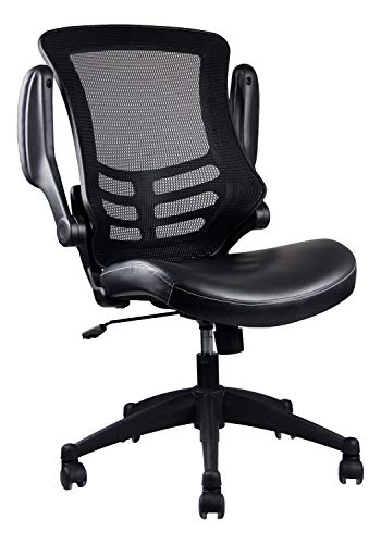 Stylish Mid-Back Mesh Office Chair With Adjustable Arms. Color: Black