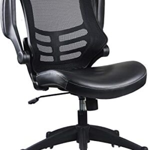 Stylish Mid-Back Mesh Office Chair With Adjustable Arms. Color: Black