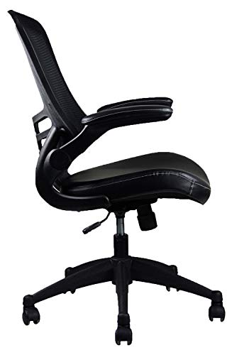 Stylish Mid-Back Mesh Office Chair With Adjustable Arms. Color: Black