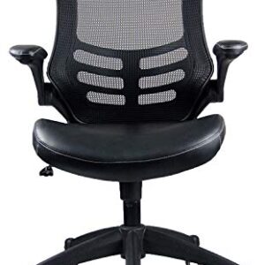 Stylish Mid-Back Mesh Office Chair With Adjustable Arms. Color: Black