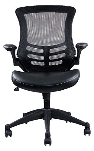 Stylish Mid-Back Mesh Office Chair With Adjustable Arms. Color: Black