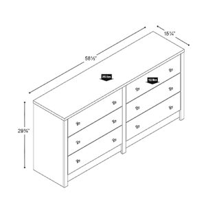 Prepac Calla 6-Drawer Dresser, White