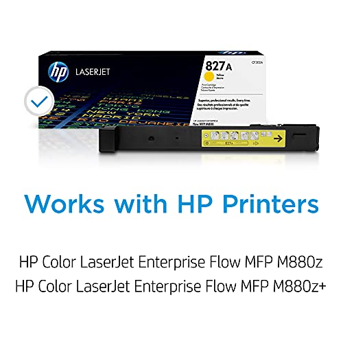 HP 827A Yellow Toner Cartridge | Works with HP Color LaserJet Enterprise Flow MFP M880 Series | CF302A