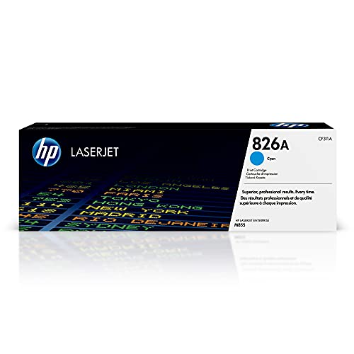 HP 826A Cyan Toner Cartridge | Works with HP Color LaserJet Enterprise M855 Series | CF311A