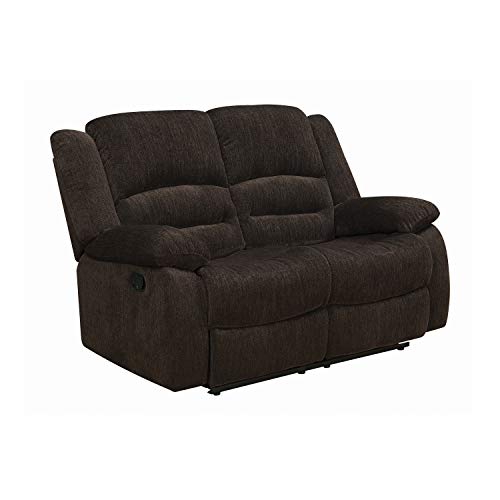 Coaster Home Furnishings Gordon Motion Loveseat Chocolate, 62"W x 37"D x 40"H (601462)