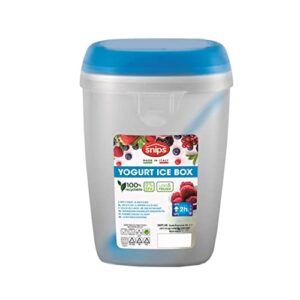 snips porta yogurt | contenitore refrigerato con cucchiaino | lunch box | contenitori per cibi | 0,5 lt | colore azzurro | coperchio con chiusura di sicurezza | made in italy | bpa free