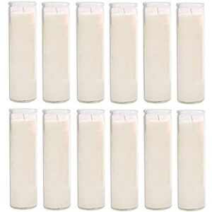 glass assorted religious candle, white, case of 12 (1)