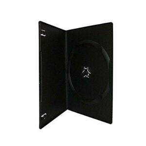 maxtek 7mm slim black single cd/dvd case, 100 pieces pack.