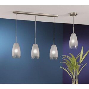 EGLO 20599A Crash Ceiling Pendant, Matte Nickel, 14-Inch