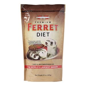 marshall pet products natural complete nutrition premium ferret diet food with real chicken protein, highly digestible, 22 oz