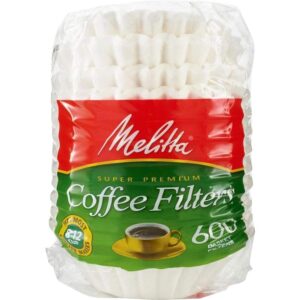 Melitta 600 Coffee Filters, Basket, Pack of 600, 8-12 Cups, White