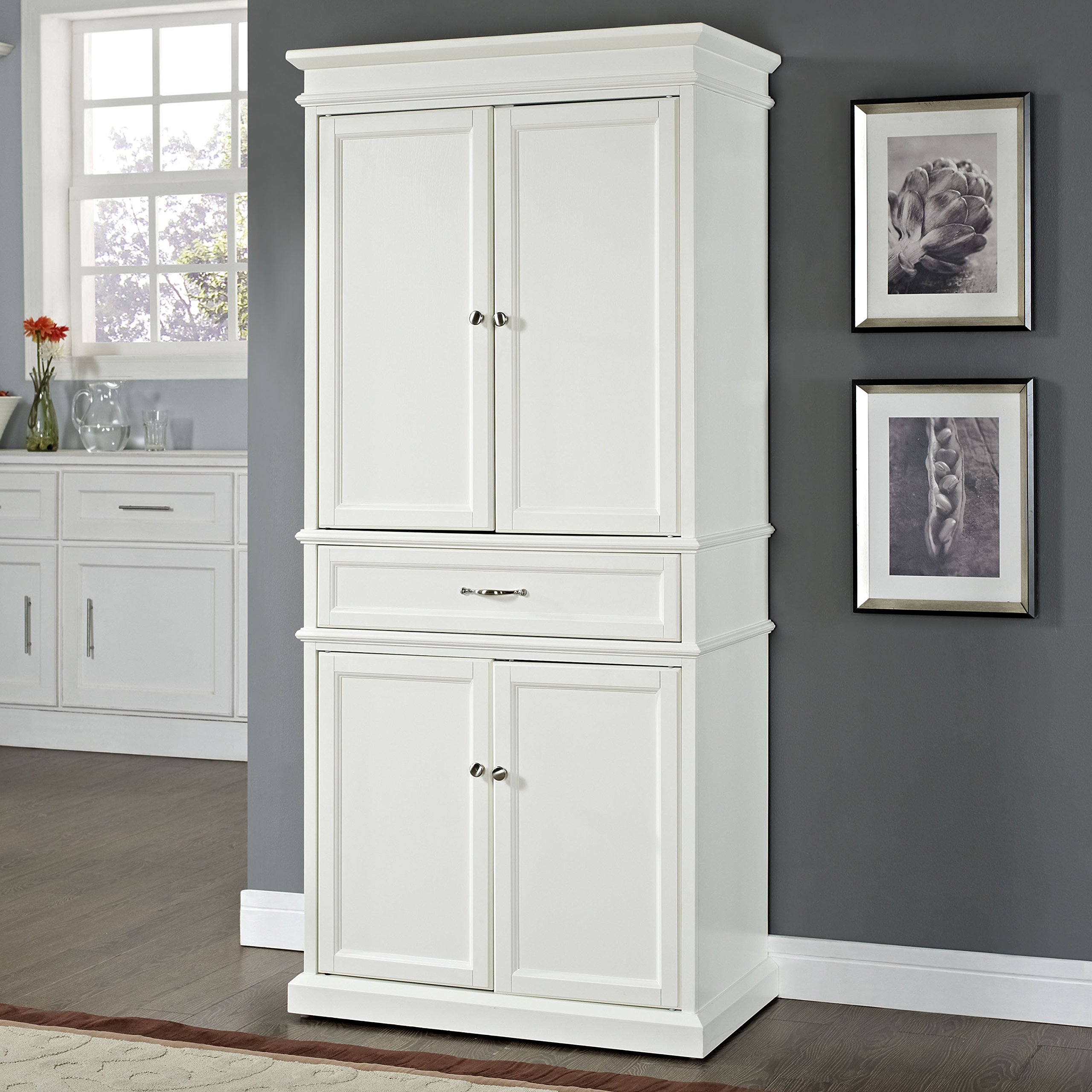 Crosley Furniture Parsons Pantry Cabinet, White