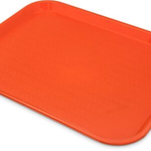 Carlisle FoodService Products Cafe Plastic Fast Food Tray, 14" x 18", Orange