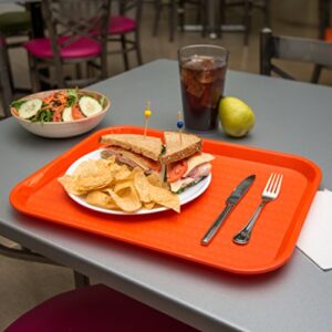 Carlisle FoodService Products Cafe Plastic Fast Food Tray, 14" x 18", Orange