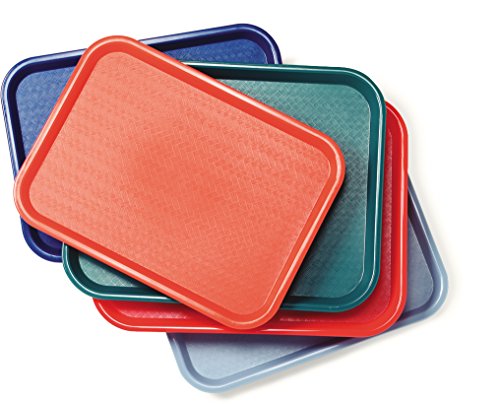 Carlisle FoodService Products Cafe Plastic Fast Food Tray, 14" x 18", Orange