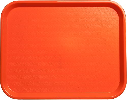 Carlisle FoodService Products Cafe Plastic Fast Food Tray, 14" x 18", Orange