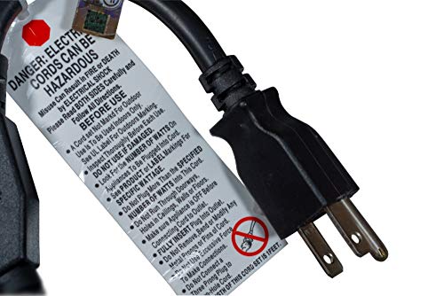 Cablelera Power Cord Extension and Splitter, NEMA 5-15P to NEMA 5-15R x 2, 16 AWG, 13A, 125V (ZWACPQAG-14) Black