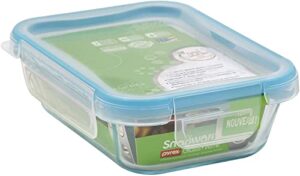 snapware 6-cup total solution rectangle food storage container, glass