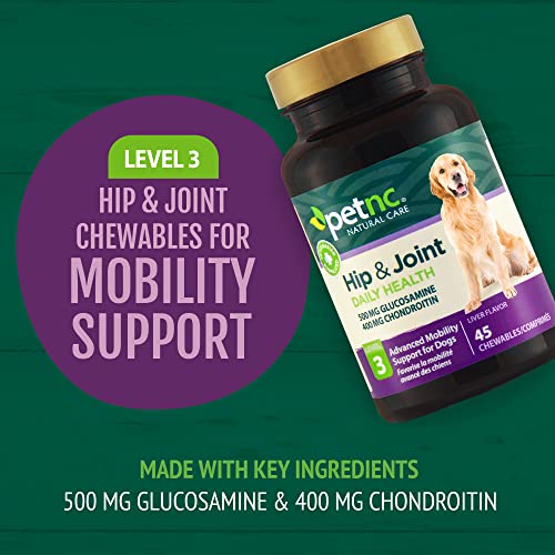 PetNC Natural Care Hip and Joint Health Advanced Chewables for Dogs, 45 Count