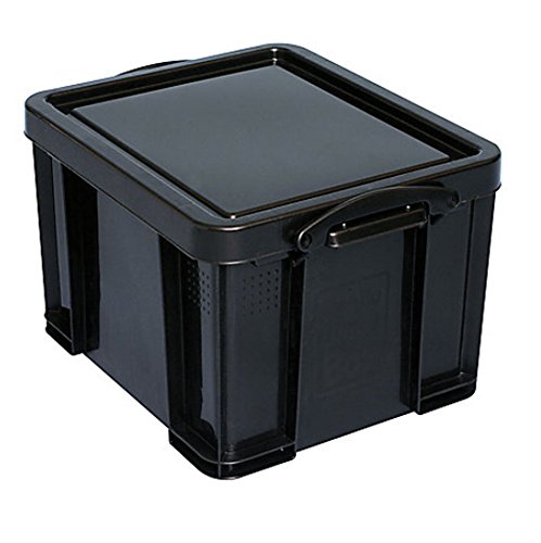 Really Useful Box Plastic Storage Container With Built-In Handles And Snap Lid, 32 Liters, 95% Recycled, 19" x 14" x 12