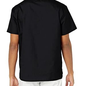 Dickies Men's Signature V-Neck Scrubs Shirt, Black, Large