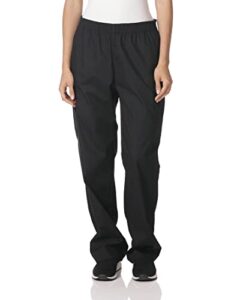 dickies women's signature elastic waist scrubs pant, black, medium