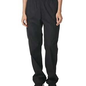 Dickies Women's Signature Elastic Waist Scrubs Pant, Black, Medium