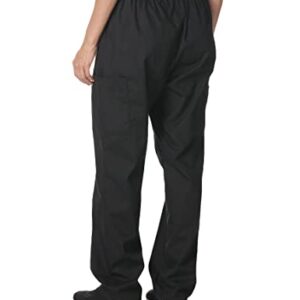 Dickies Women's Signature Elastic Waist Scrubs Pant, Black, Medium