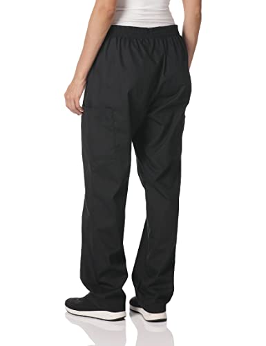 Dickies Women's Signature Elastic Waist Scrubs Pant, Black, Medium