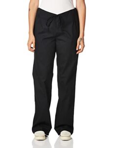 dickies men's eds signature unisex drawstring scrub pant, black, x-large