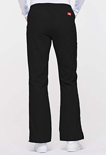 Dickies EDS Signature Scrubs for Women, Drawstring Cargo Pants for Women in Soft Brushed Poplin 86206, M, Black