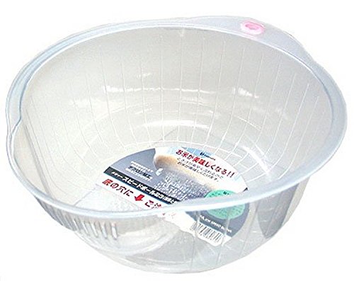 Inomata.0800 Japanese Vegetable Fruit Rice Acrylic Wash Bowl, 8-Inch, Clear