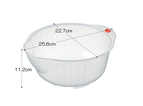 Inomata.0800 Japanese Vegetable Fruit Rice Acrylic Wash Bowl, 8-Inch, Clear