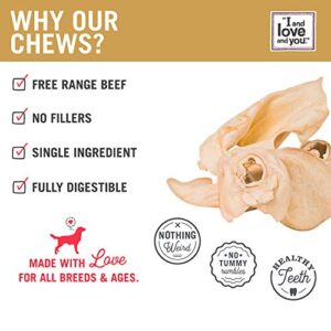 "I and love and you" Ear Candy Cow Ear Strips - Grain Free Dog Chews, 100% Beef Cow Ears, 2.5-Ounce